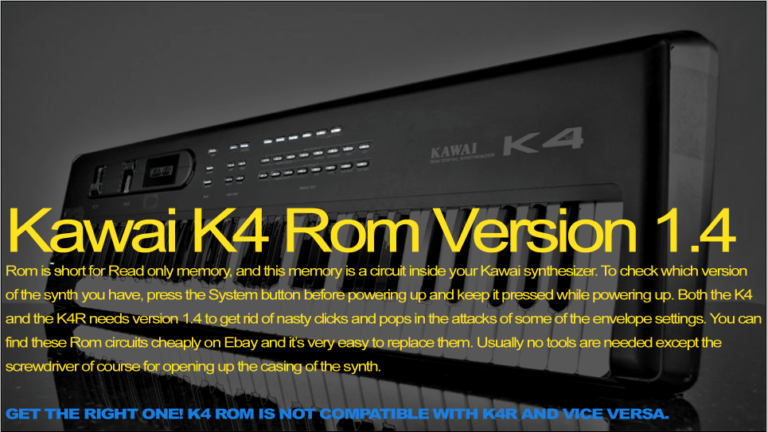 sysex: K4 / K4R – BITLEY SOUNDS & REFILLS